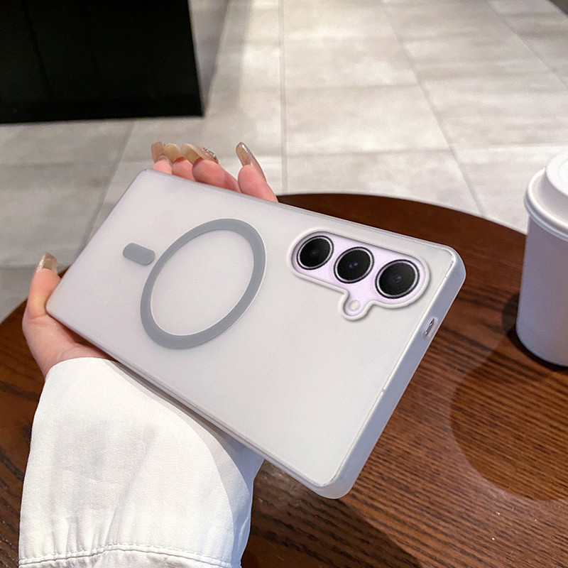 SAMSUNG Matte Ultra-Thin Clearแม่เหล็กเคสโทรศัพท์สําหรับSamsung Galaxy A05 A05S A06 A14 A15 A16 ...