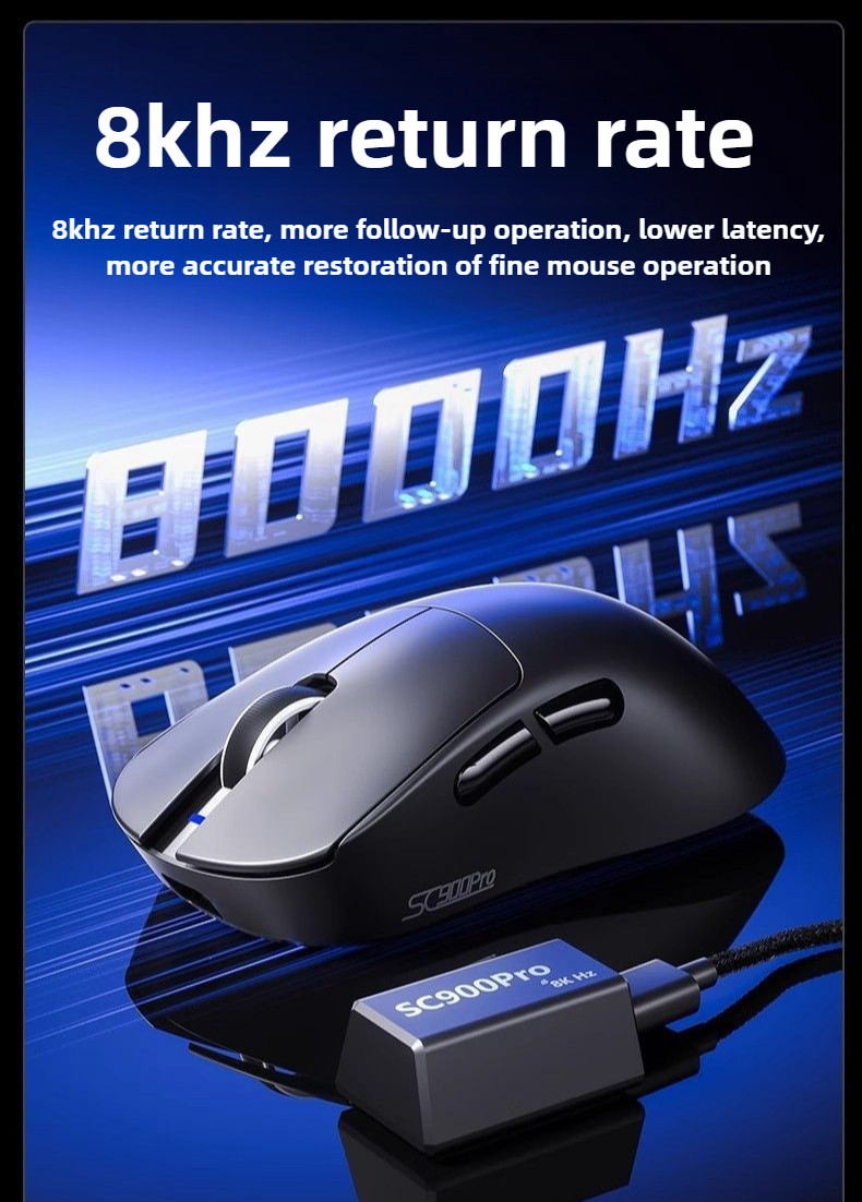 AULA SC900 Pro/Max ไร้สาย Tri-mode Esports เมาส์ Dual 8K น้ําหนักเบา PAW3395 สําหรับคอมพิวเตอร์ ...