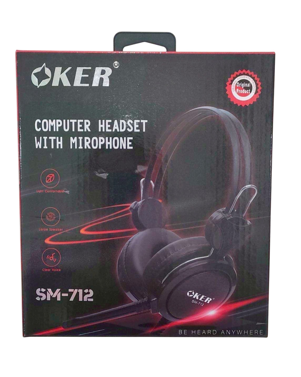 🚀ส่งเร็ว🚀 OKER SM-712 Black Gaming Headphones สีดำ หูฟังโอเคอร์ ครอบหู เล่นเกมส์ ทำงาน ฟังเพลง ...