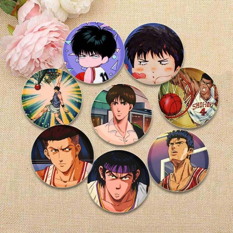 Round Display Badge Sakuragi Hanamichi Rukawa Kaede Mitsui Hisashi ...