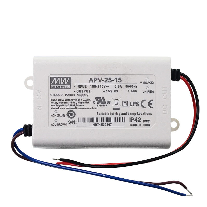 Mean Well Apv-25 Series Meanwell 5v/12v/15v/24v การออกแบบแรงดันไฟฟ้าคงที่ 25w เอาต์พุตเดี่ยว Led ...