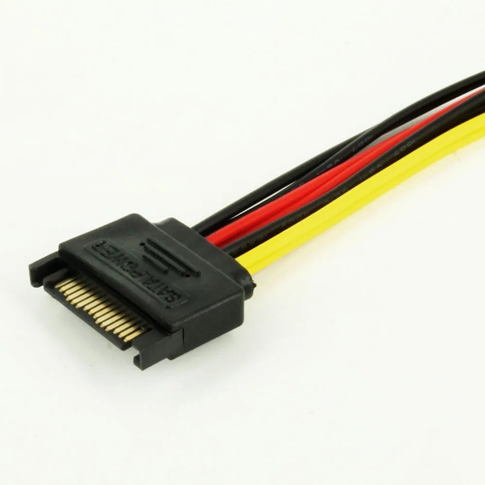 Dual SATA Power Splitter Cable - 15Pin Male to 2x Female Y Adapter for ...