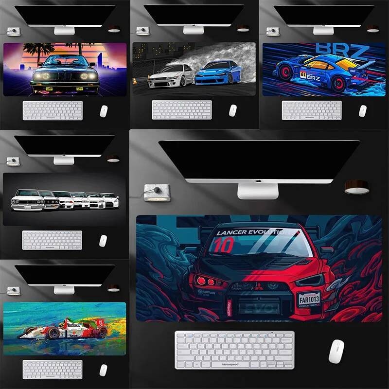JDM รถ EVO Gaming Mouse Pad Race รถเดสก์ท็อปลื่นยางขนาดใหญ่ DeskMat เกม ...