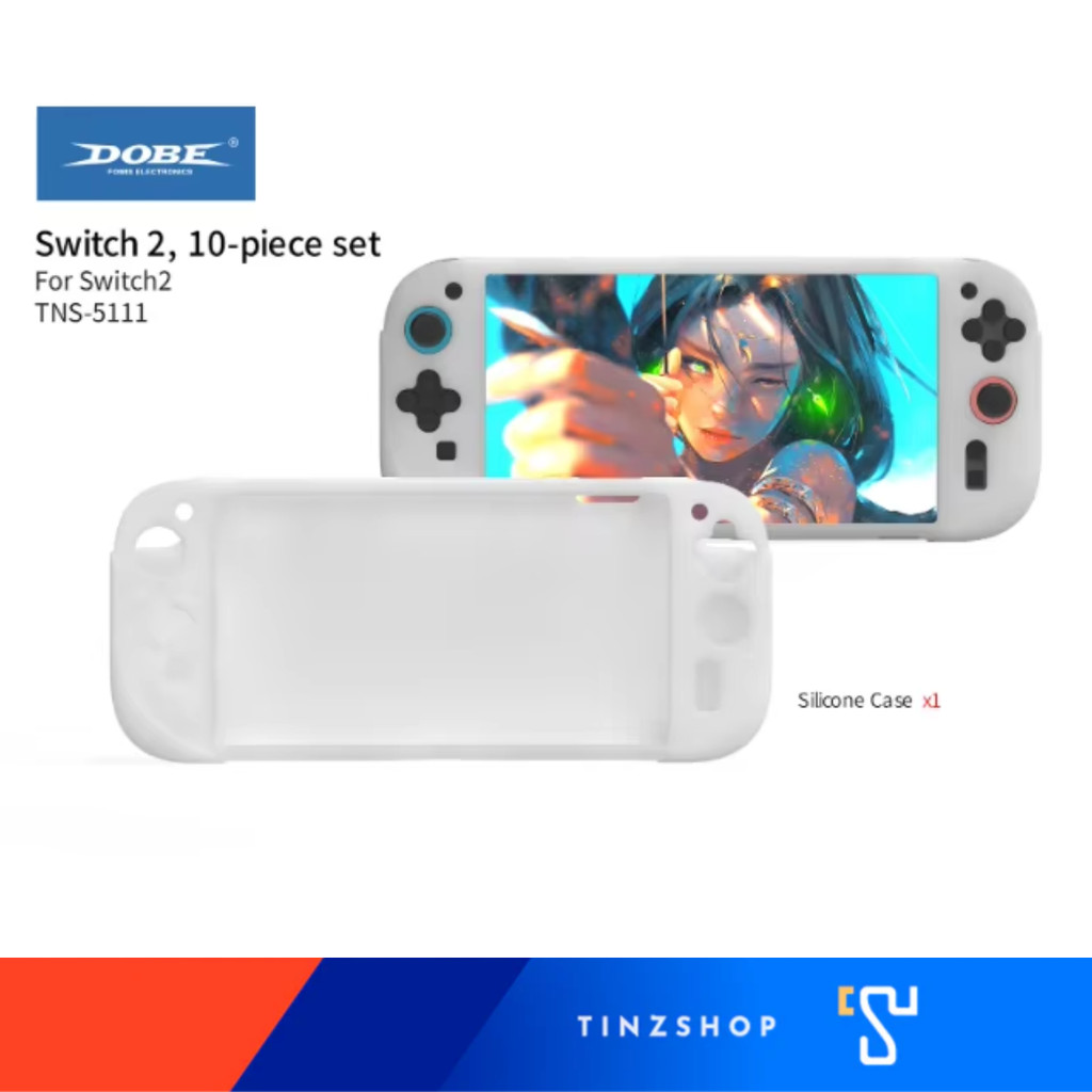 [ Switch2 ] Dobe TNS-5111 ชุดอุปกรณ์ 10in1 สำหรับ NSW2 มีกระเป๋า เคส ฟิล์ม ครอบปุ่ม และที่เก็บ ...