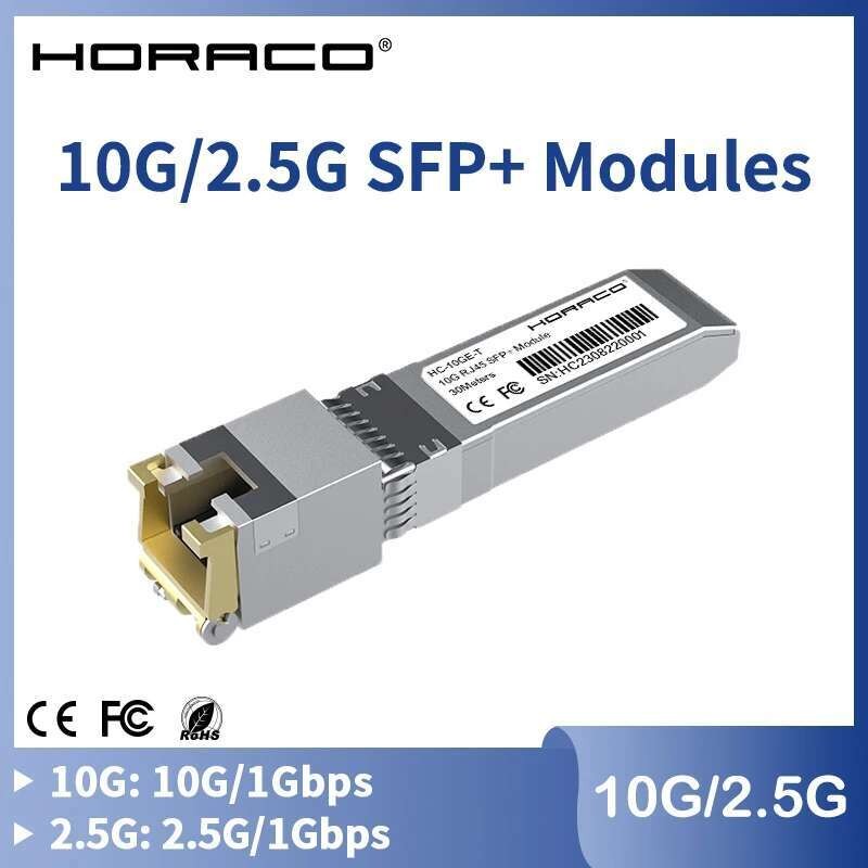 HORACO 10G SFP + โมดูล 2.5G ทองแดง SFP โมดูล Optical พอร์ตเปลี่ยนเป็น RJ45 พอร์ต Ethernet ...