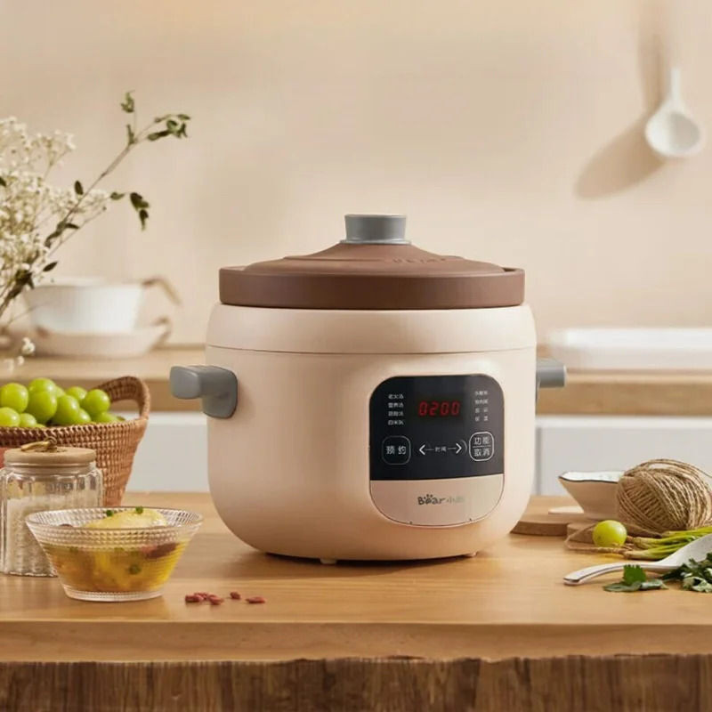 Bear electric slow cooker 5L Purple Clay Ceramic Pot Stew Pot bear หม้อ ...