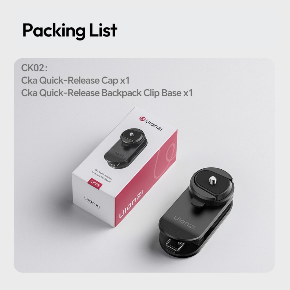 Ulanzi CK02 Quick Release Backpack Clip คลิปยึดกล้อง ระบบปลดเร็ว แบบหนีบกระเป๋า ถ่ายวีดีโอแบบ ...