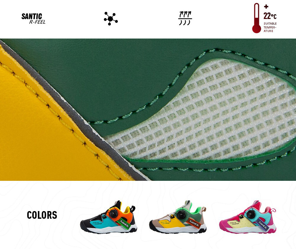 Santic รองเท้าผ้าใบ ระบายอากาศ กันลื่น หัวเข็มขัดหมุนได้ สําหรับเด็ก ...