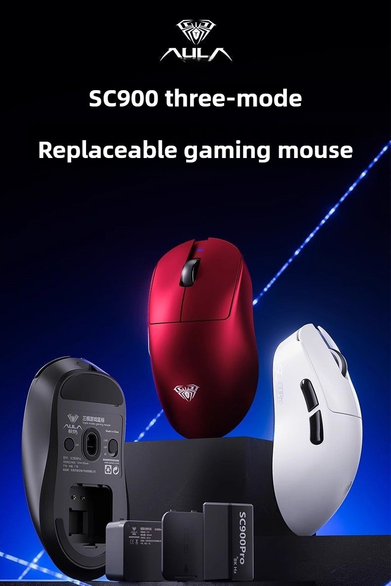 AULA SC900 Pro/Max ไร้สาย Tri-mode Esports เมาส์ Dual 8K น้ําหนักเบา ...