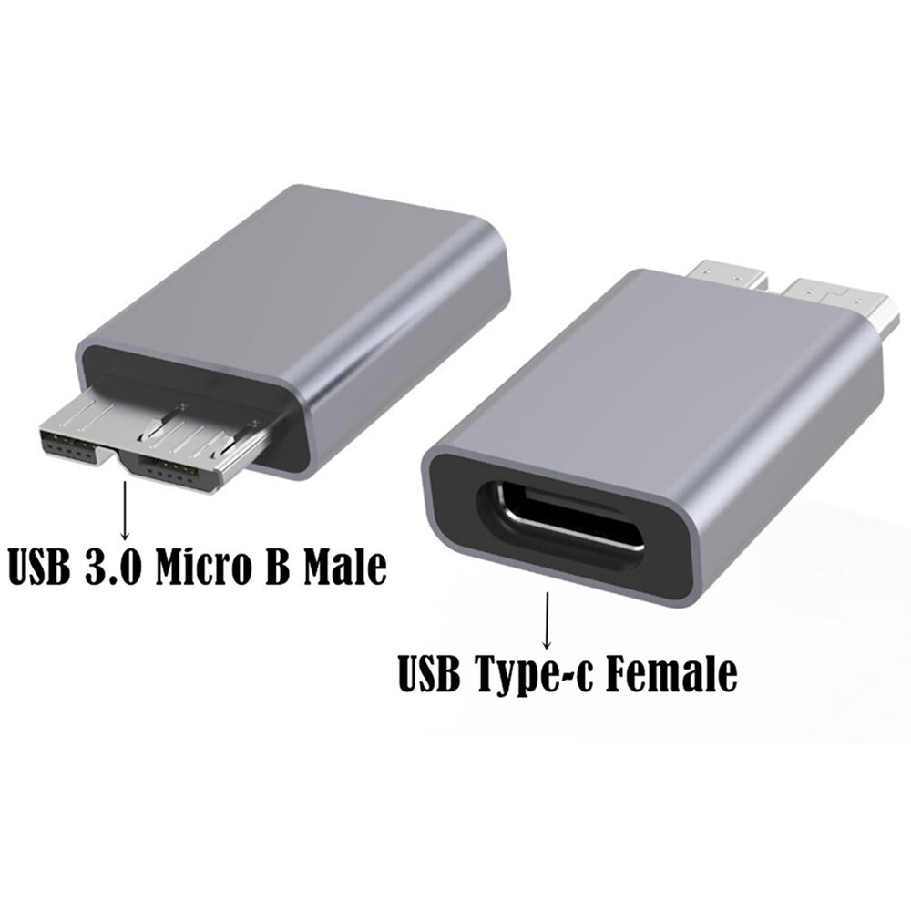 เปลือกอลูมิเนียม Type-C Female to micro B USB3.0 Male Adapter Mac ...
