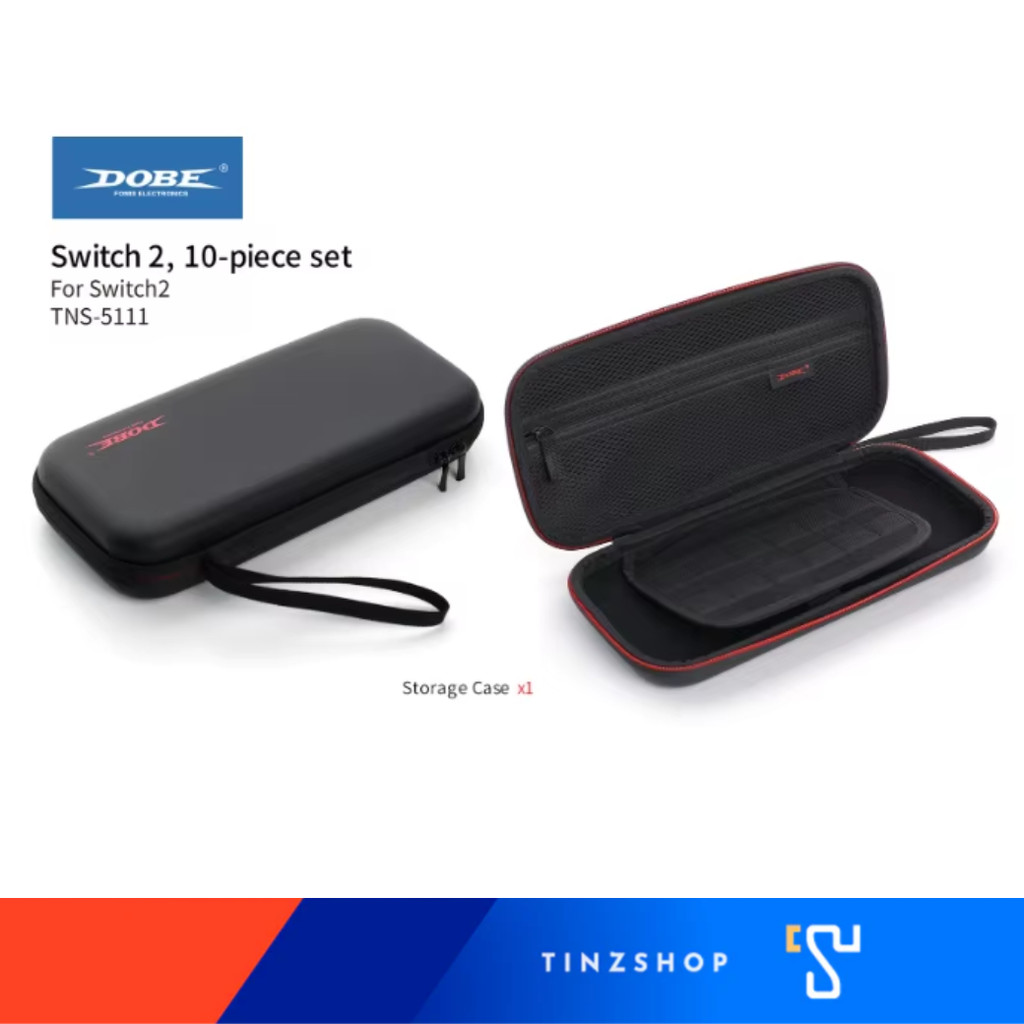 [ Switch2 ] Dobe TNS-5111 ชุดอุปกรณ์ 10in1 สำหรับ NSW2 มีกระเป๋า เคส ฟิล์ม ครอบปุ่ม และที่เก็บ ...