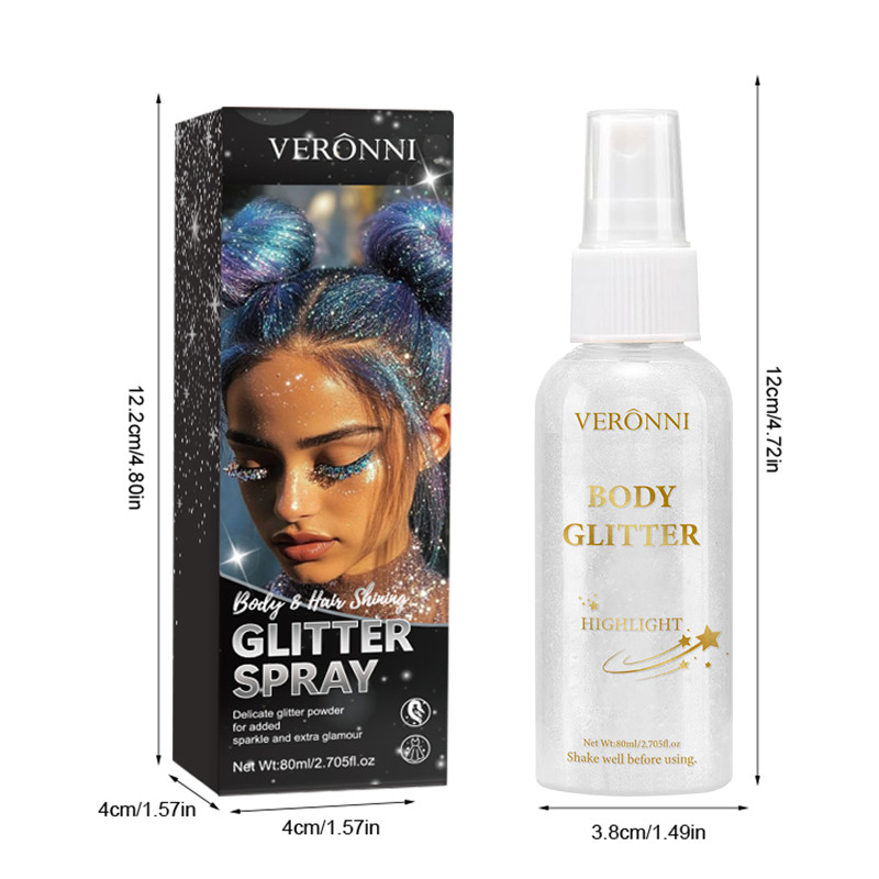 VERONNI 4 สี Body Shimmer สเปรย์ไม่เหนียวเหนอะหนะคริสต์มาสแต่งหน้าเงา ...