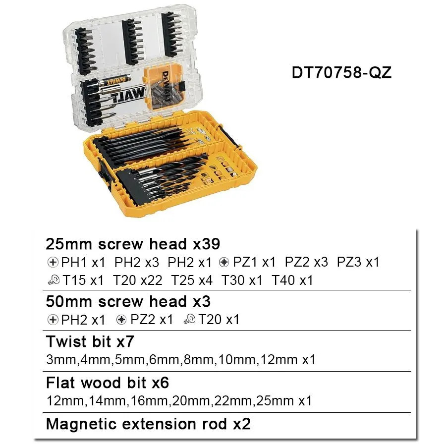 DEWALT Magic Box ดอกไขควงไฟฟ้า ดอกสว่าน ไขควง ชุด 57 ชิ้น DT70758 ...