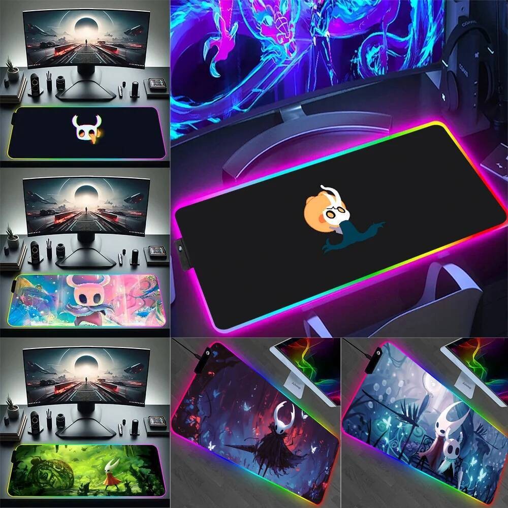 Hollow Knight RGB Pc Gamer คีย์บอร์ดแผ่นรองเมาส์ Mousepad LED เรืองแสง ...