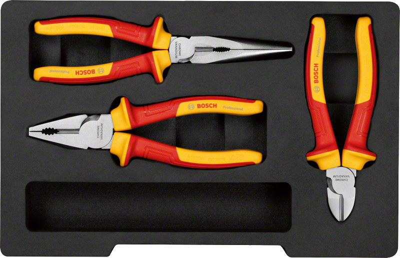 BOSCH คีม VDE หุ้มฉนวนกันไฟฟ้า 1000V คีมปากจิ้งจก คีมปากแหลม คีมปาก ...