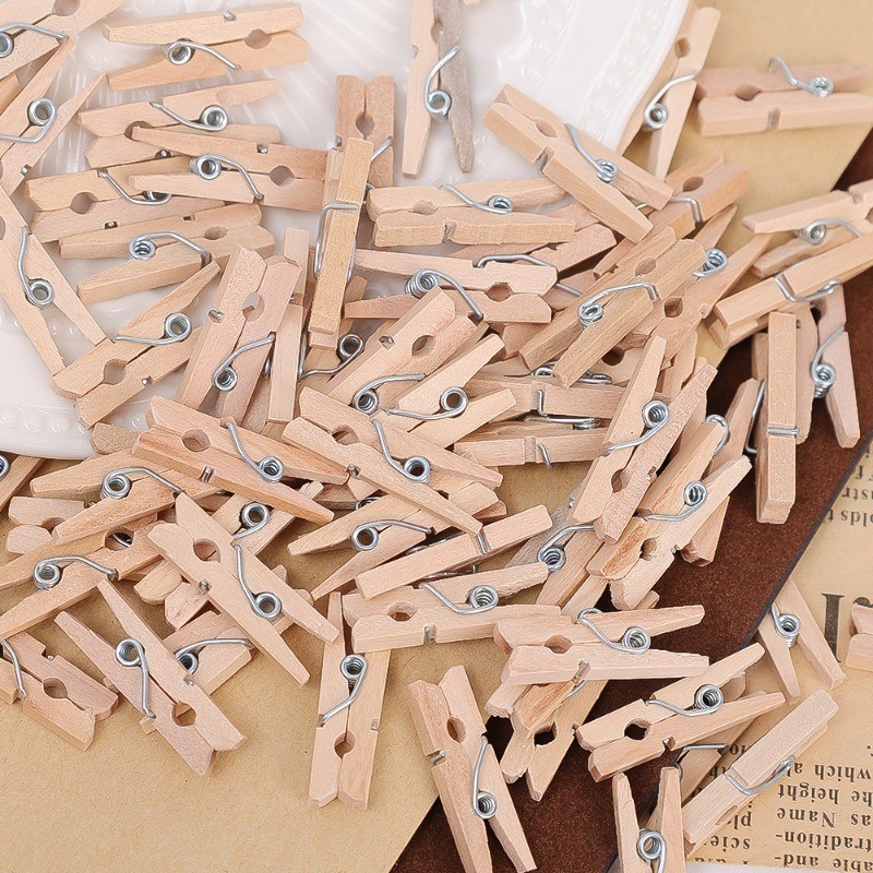 Mini Photo Clip DIY Handmade Craft Clip Memo Paper Peg Tuping Wooden ...