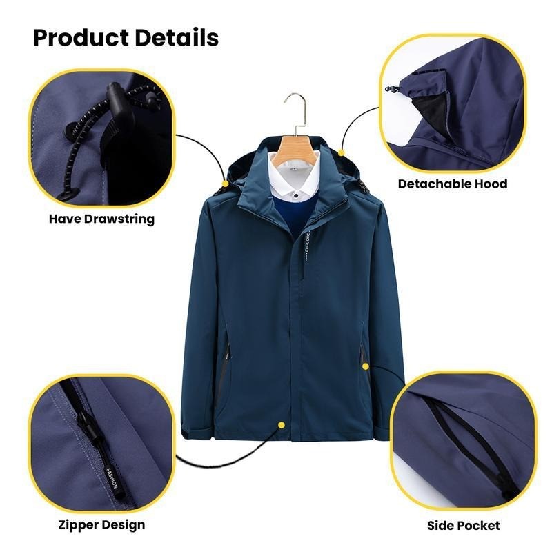 【COD】 เสื้อแจ็คเก็ตผู้ชายกันลม สำหรับเดินป่า น้ำหนักเบา ระบายอากาศดี ...