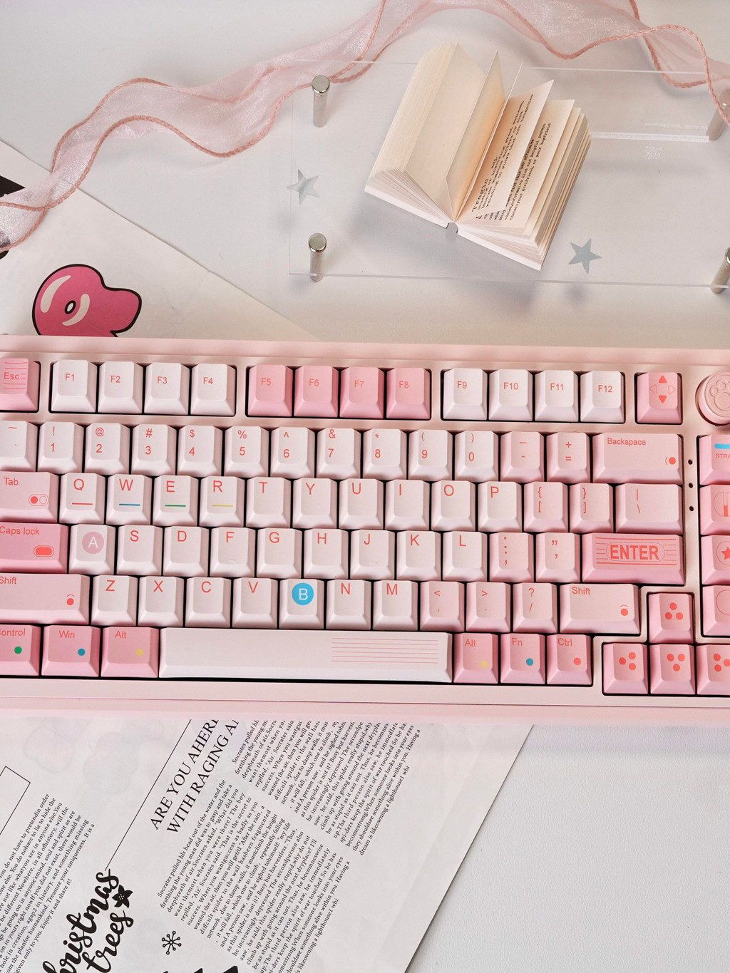 CT อุปกรณ์ต่อพ่วงเกม PBT ปุ่มกดระเหิดความร้อนห้าด้านหนา 1.8 วัสดุ ...