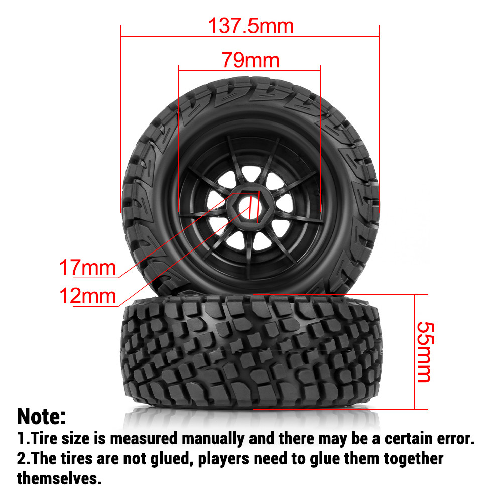 PYFORE Off-road ยาง 137X55 มม.อะแดปเตอร์ 17 มม.4PCS สําหรับ MOJAVE ...