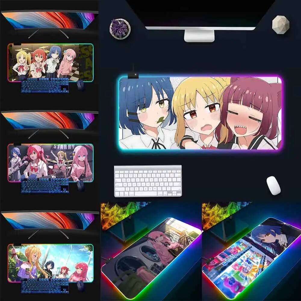 Hot Anime Bocchi the Rock RGB Pc Gamer คีย์บอร์ดแผ่นรองเมาส์ Mousepad ...