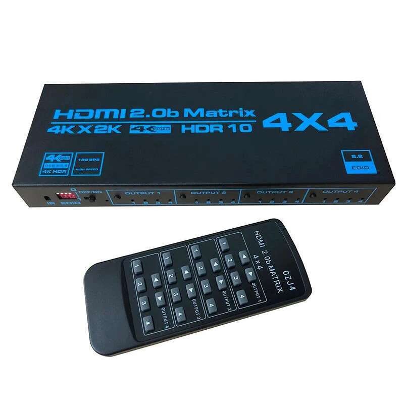 4x4 HDMI-เข้ากันได้กับ True Matrix Switch Conmutador 4 in 4 out 4K 60Hz ...