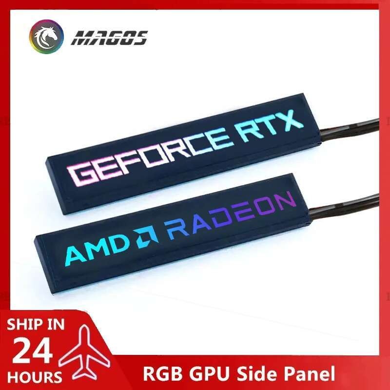 กราฟิกการ์ดแผงด้านข้าง RGB RTX AMD GeForce GPU ปรับเปลี่ยน 5V 3Pin ARGB ...