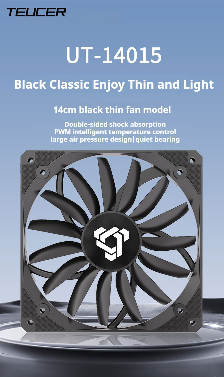 TEUCER UT-14015 140 มม.พัดลมระบายความร้อน PC ความหนา 15 มม.PWM บางเฉียบ ...