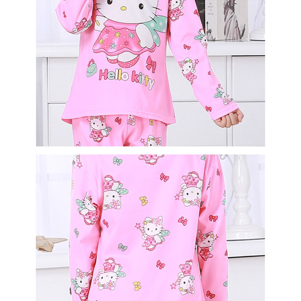 Eid Mubarak ชุดเด็กชายหรือหญิงแขนยาวรอบคอ Hello Kitty ชุดลําลองเด็ก ...