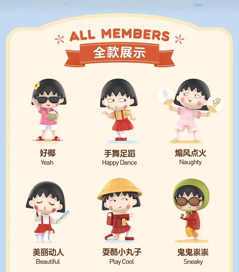 Cherry Maruko Weiwei Series กล่องตาบอด POPMART Pop Mart รูปสนุกของเด็ก | Shopee Thailand