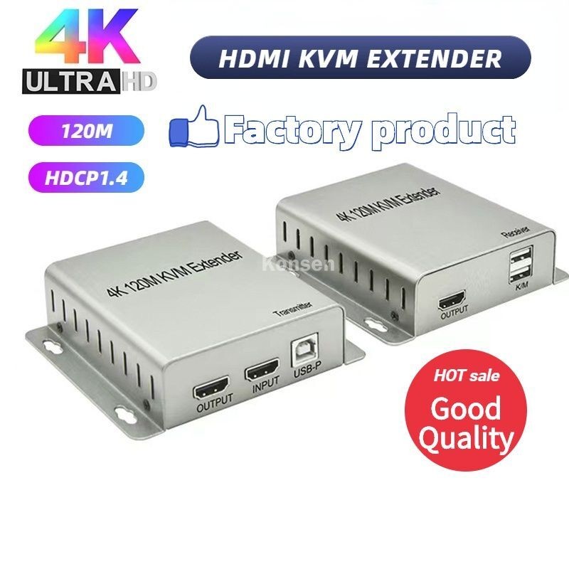 4K 120M HDMI Extender KVM USB Cat5e6 HDMI Audio Video Extender พร้อม Loop Out 2-Port USB สําหรับ ...
