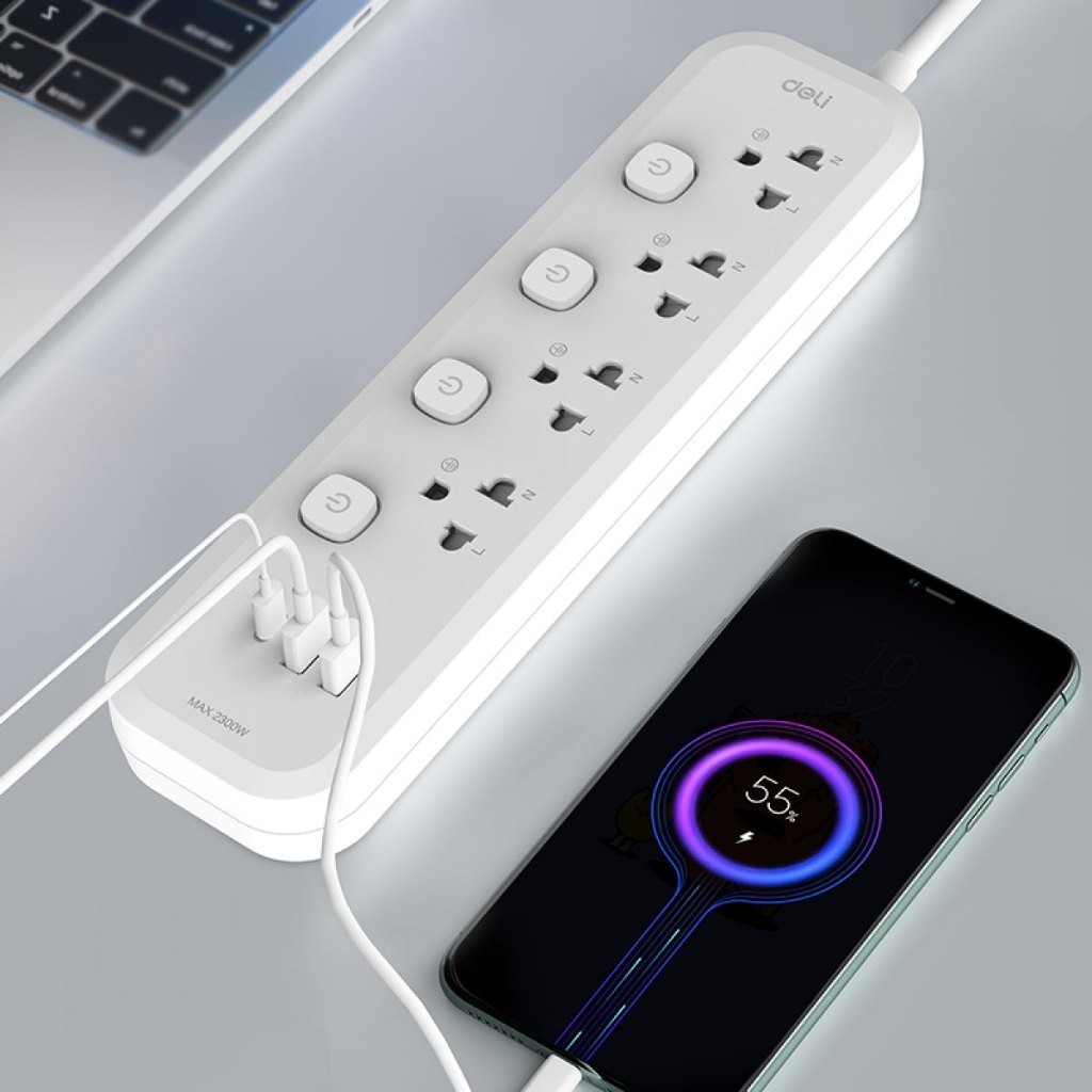 Nataku ปลั๊กไฟ usb ปลั๊ก 3ตา power socket 2300 วัตต์ มาตรฐาน มอก. ...