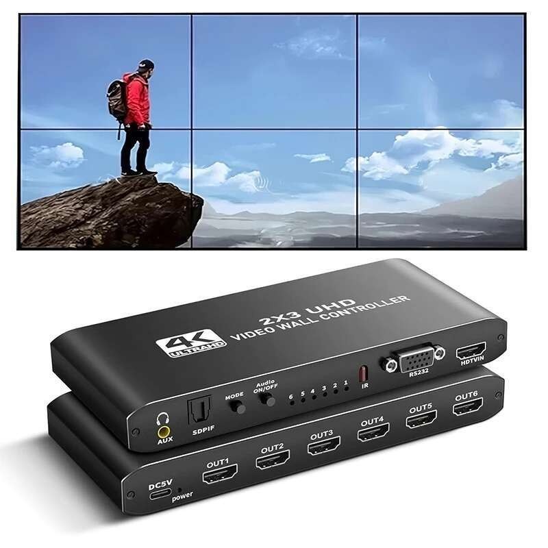 4K 2x3 HDMI Video Wall Controller 1080P 60Hz 2x3 2x2 2x1 1x2 3x2 หน้าจอ ...