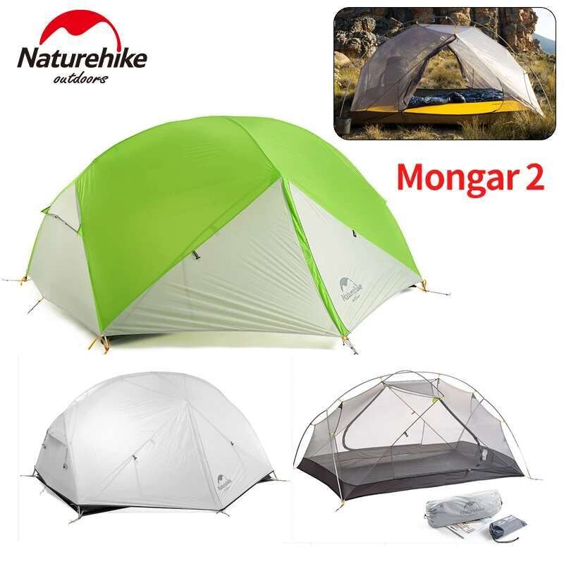 Naturehike Mongar 2 Tent Ultralight Double Layer 20D Nylon Camping Tent ...