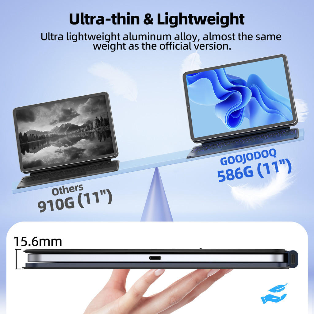 GOOJODOQ Lightweight Control Keyboard for Ipad Magnetic Connection ...