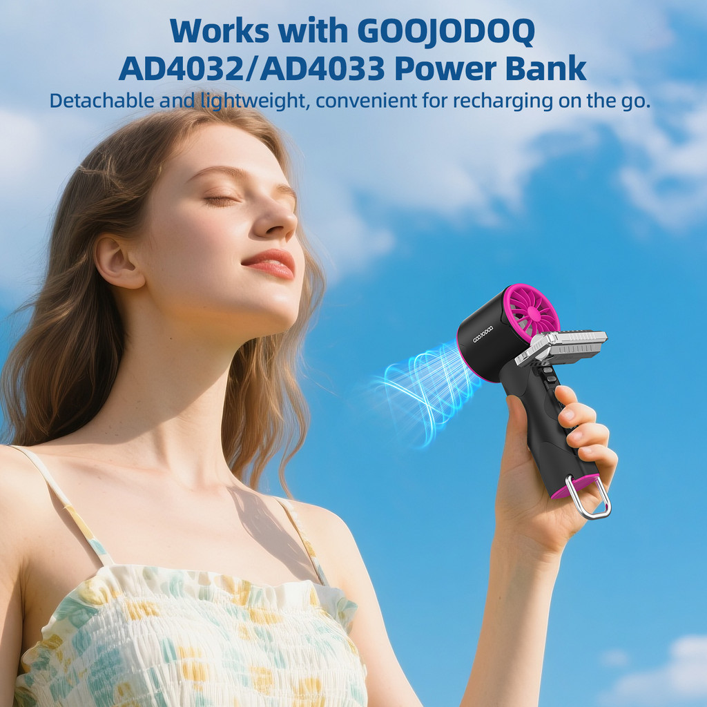 GOOJODOQ GFS002 Handheld Fan Portable 100 Level Speed Adjustable With ...