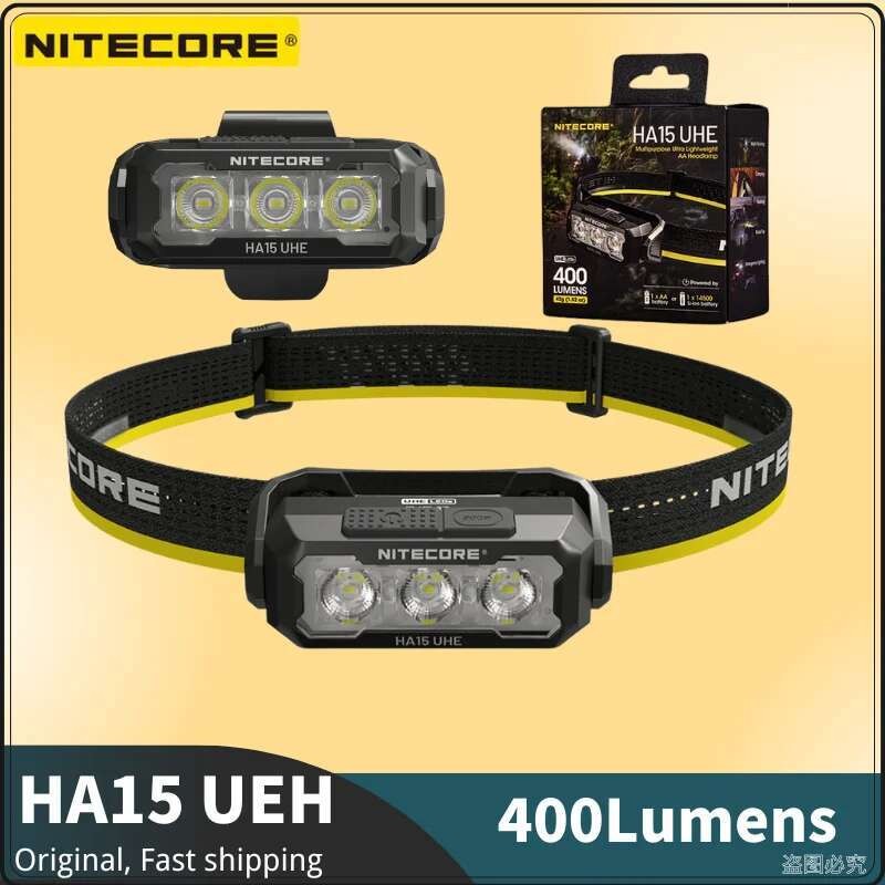 NITECORE HA15 UHE Outdoor Camping Trekking Headlamp 400Lumens Include ...