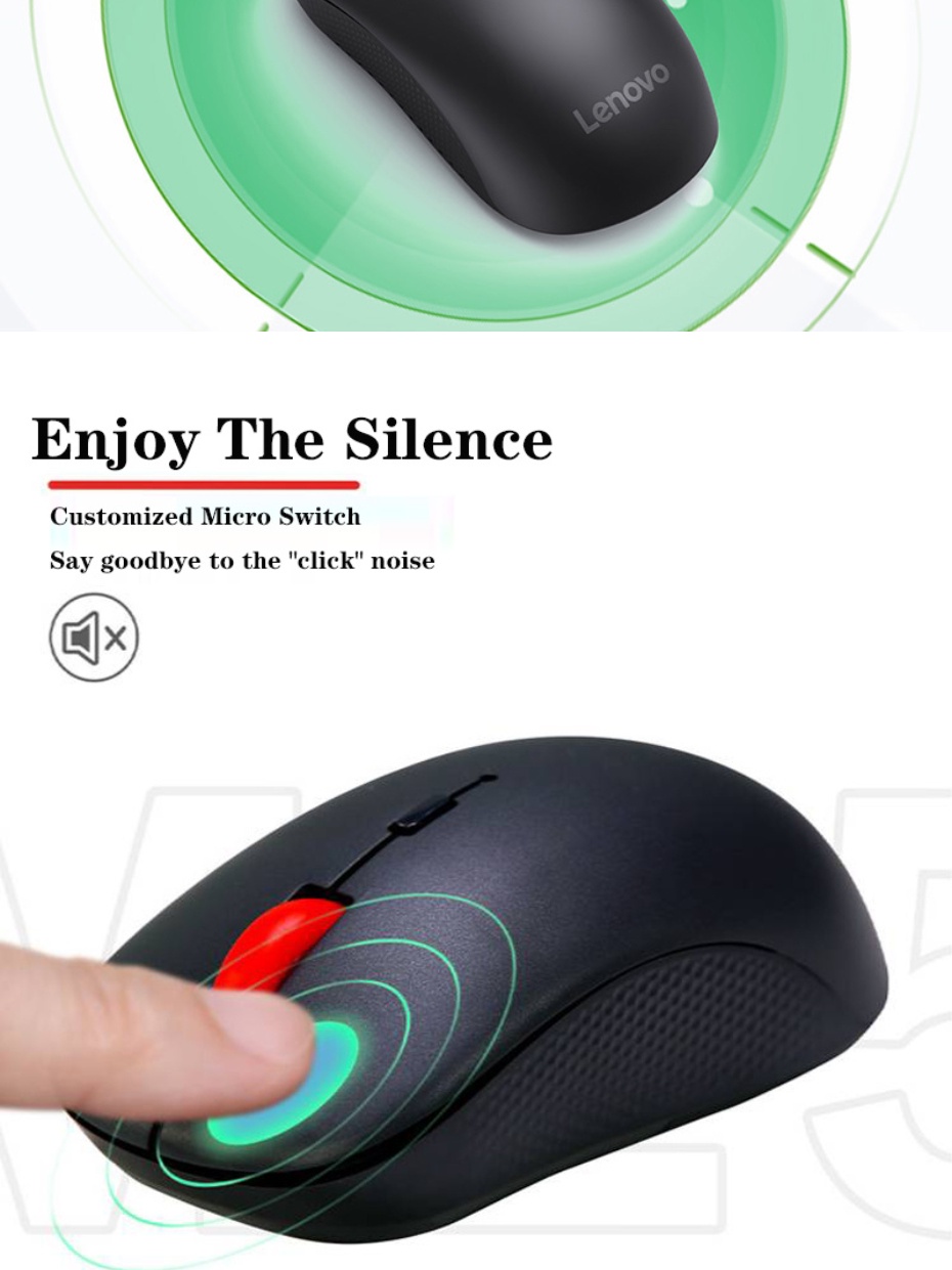 Lenovo M25 เมาส์ออฟฟิศไร้สาย แบบพกพา เสียงเงียบ สําหรับคอมพิวเตอร์ แล็ป ...