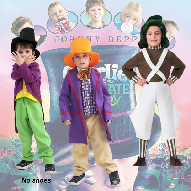 ชุดคอสเพลย์ Willy Wonka Charlie and The Chocolate สําหรับเด็ก | Shopee ...