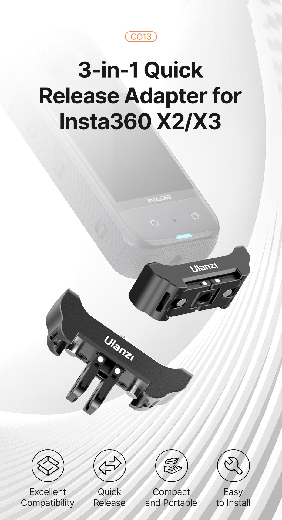 Ulanzi 3-in-1 Quick Release Adapter สําหรับ Insta360 X5 X4 X3 X2 พร้อม ...