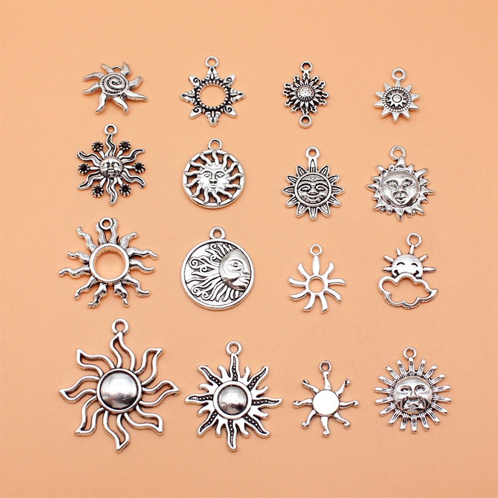 16 ชิ้น/เซ็ต Sun Charms สําหรับเครื่องประดับทําจี้ Diy หัตถกรรมอุปกรณ์ ...
