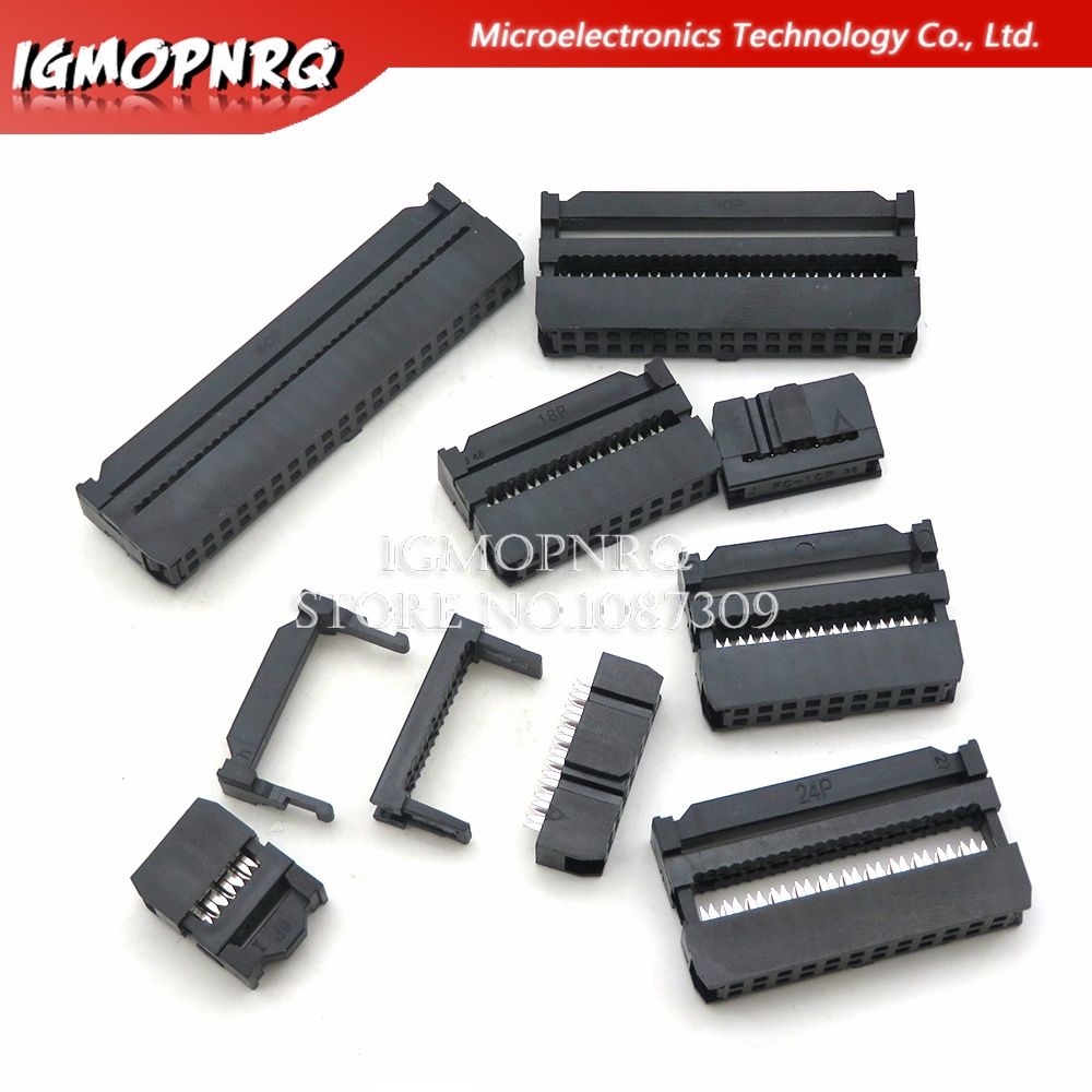 ซ็อกเก็ตเชื่อมต่อสายเคเบิล FC 6P 8P 10P 12P 8 10 12 14 16 18 20 24 26 30 34 40 50 Pin 2.54 มม. ...