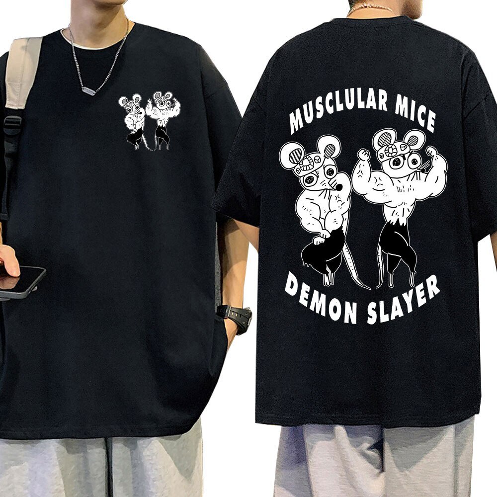 เสื้อยืด ผ้าฝ้าย พิมพ์ลายอนิเมะ Demon Slayer Uzui Tengen Mouse Muki ...
