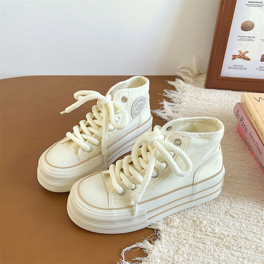 การจับคู่สี Dopamine Color Matching รองเท้าผ้าใบระบายอากาศที่มีความหนา ...