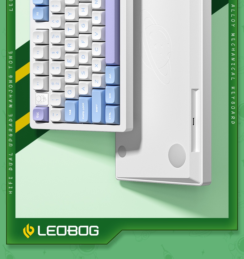 Leobog Hi75 คีย์บอร์ดอะลูมิเนียม CNC 75 พร้อมปะเก็น สวิตช์ไม้ สีเทา RGB ...