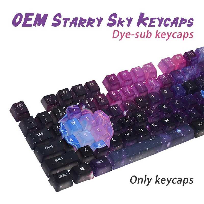 Bangbangstore Starry Sky Galaxy Theme OEM Full Set Keycaps PBT Dye ...