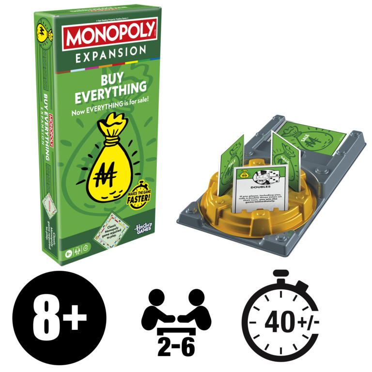 Monopoly Buy Everything Expansion for Age 8 and Above (Need Monopoly ...