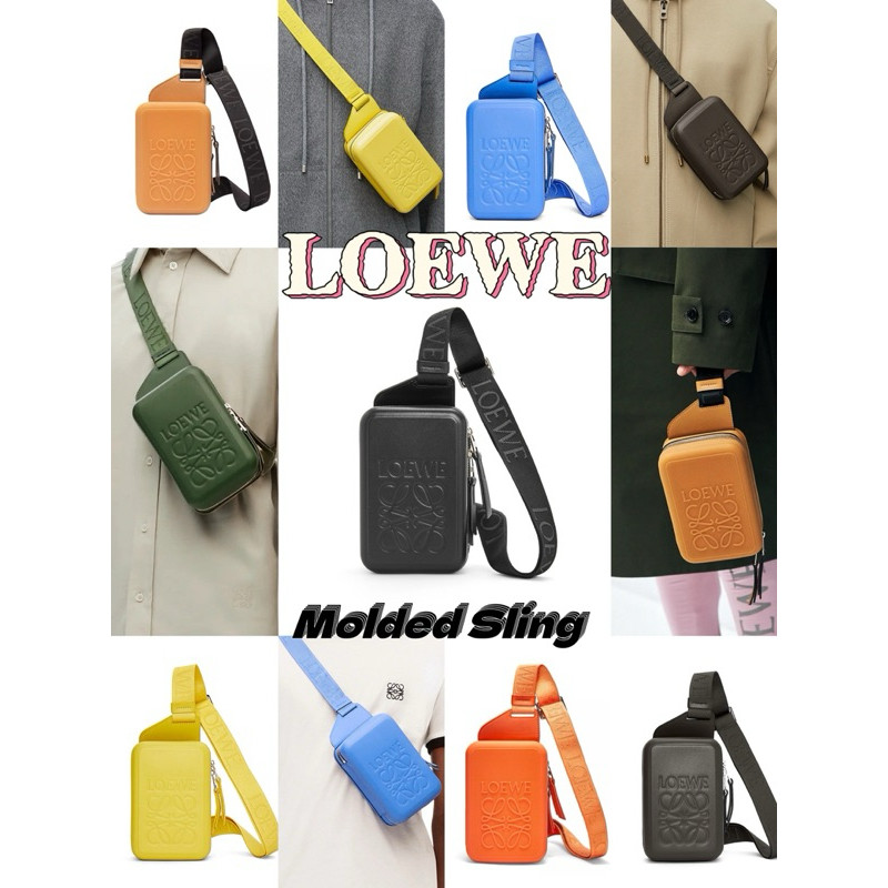 100% แบรนด์ใหม่และของแท้ LOEWE MOLDED SLING หนังวัวเรียบวัสดุไหล่เดียว ...