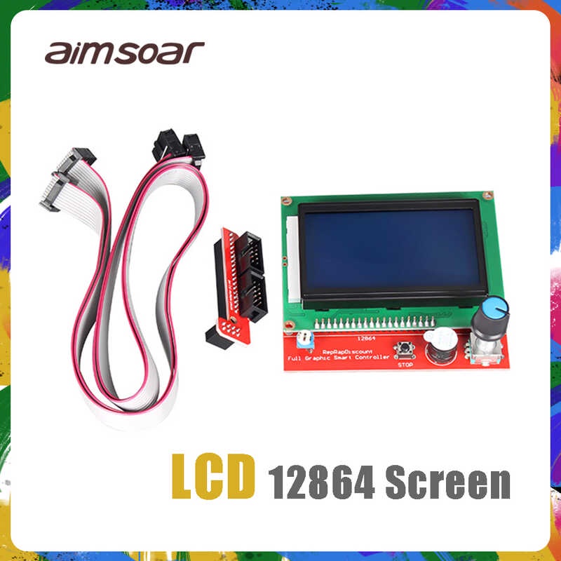 12864 LCD 12864 ผลิตภัณฑ์แสดงผลหน้าจอพร้อมหน้าจอ DIY ชิ้นส่วนเครื่องพ | Shopee Thailand
