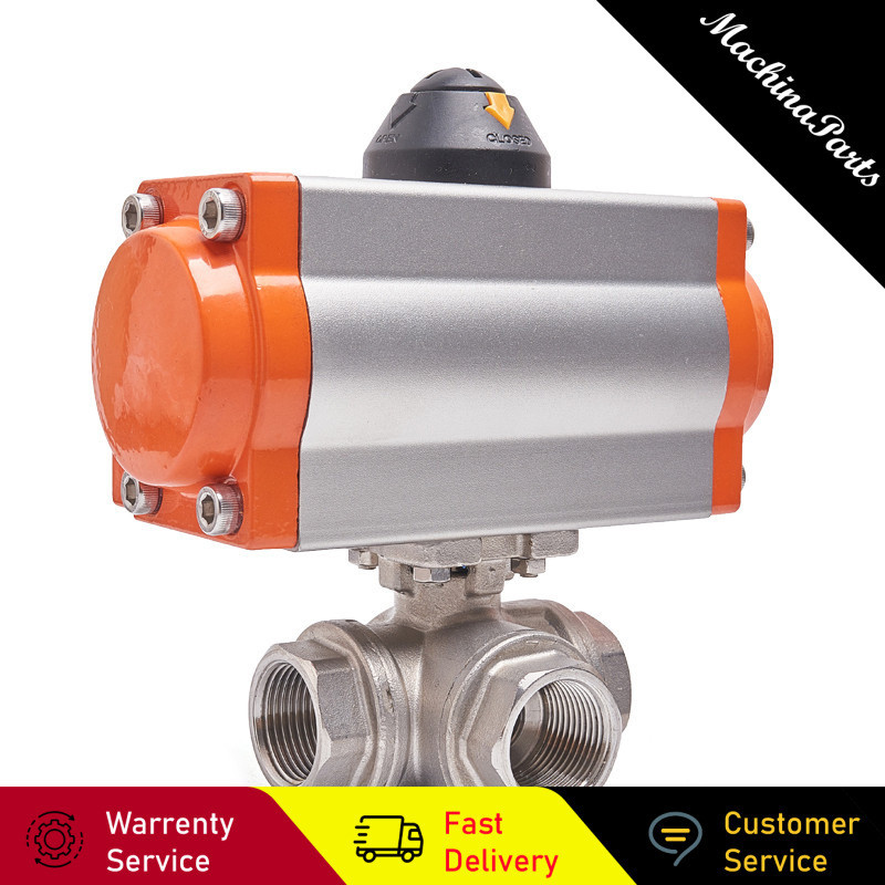 นิวเมติกสามทางบอลวาล์ว L-Type Q614/5-16P สแตนเลส 304 นิวเมติกสกรูหัวเข็มขัดวาล์วสามทาง T-Type สก ...