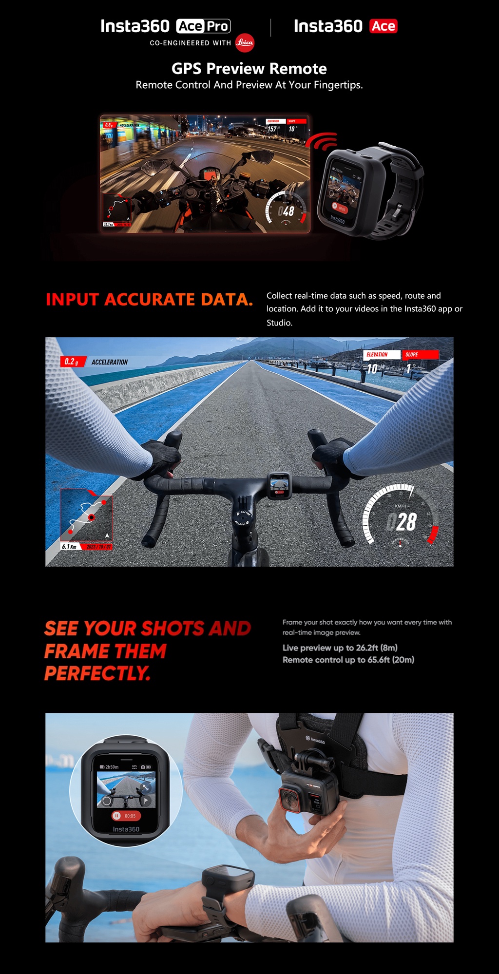 【Original New】Insta360 X4 GPS Preview Remote Compatible with X4/Ace/Ace ...